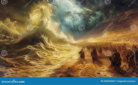 Miraculous Escape Israelites Exodus Through The Parted Red Sea From