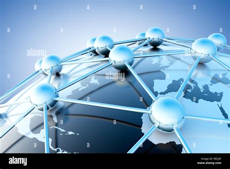Networking And Internet Concept With Globe World Map Stock Photo Alamy