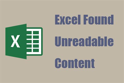 Multiple Ways To Resolve “excel Found Unreadable Content”