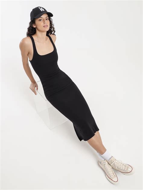 Beyond Her Megan Square Neck Dress Black Glue Store