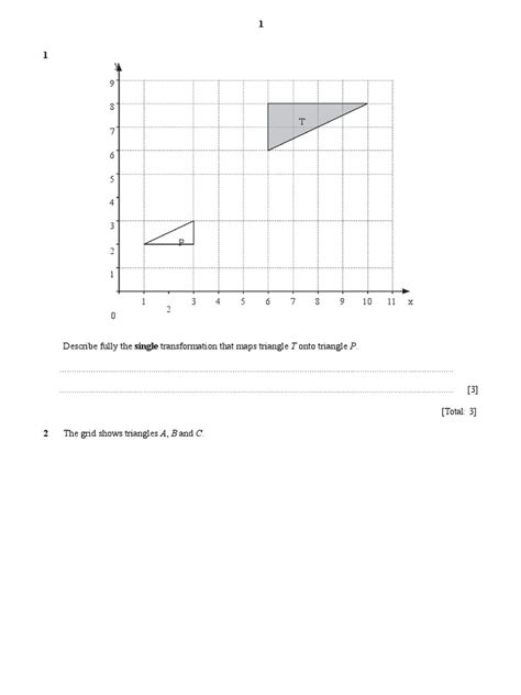 Transformations Igcse Pdf Shape Triangle