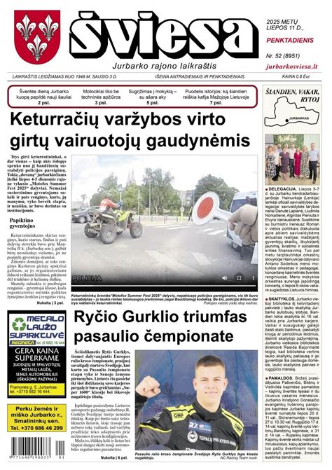 Ė ė Gi Pasididžiuokime Raide ė Ir Lietuviškai Kalbančiaisiais Jurbarko „Šviesa”