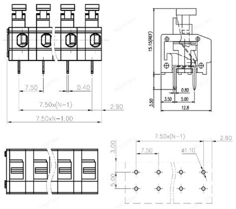 Spring Screwless Pcb Terminal Blocks 7 5mm Fs1 5 Xx 750 06 Aosi China Manufacturer Other