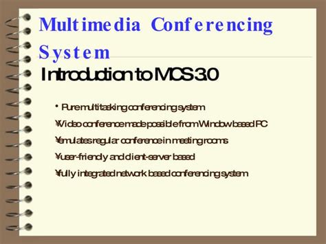 Multimedia Conferencing System Ppt