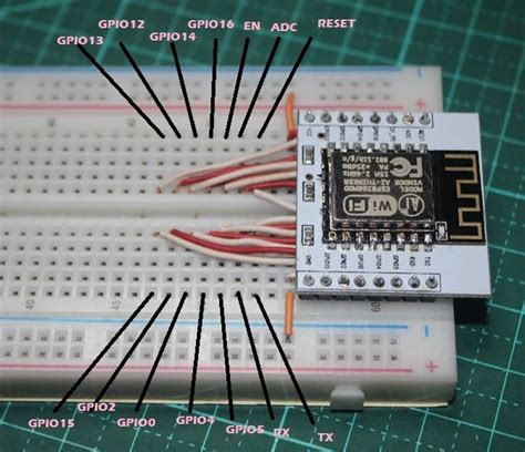 esp 12f esp8266 module minimal breadboard for flashing electrónica