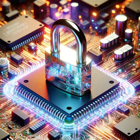 Secure Computer Passwords Protected Codes Microchip Circuit Board