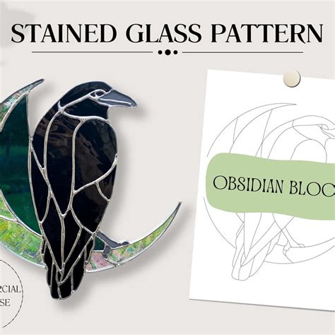 Stained Glass Raven Etsy