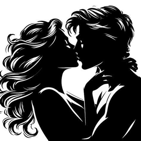 Premium Vector Couple Kissing Silhouette Vector On White Background