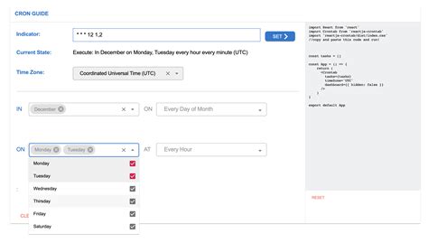 light weight task scheduler in reactjs based on linux crontab