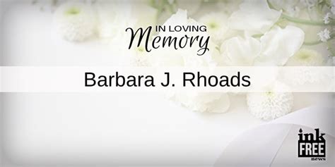 Barbara J Rhoads — Pending