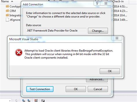 attempt to load oracle client libraries threw badimageformatexception