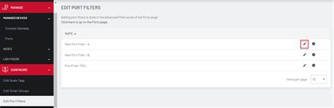 Editing An Existing Port Filter