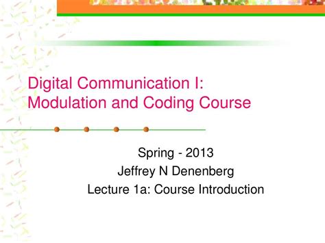 Modulation and Coding Course word文档在线阅读与下载 无忧文档