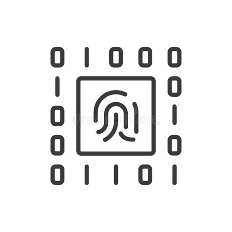 Fingerprint Code Icon In Line Design Fingerprint Code Biometric