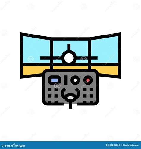 Flight Simulator Aeronautical Engineer Color Icon Vector Illustration
