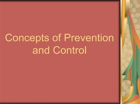 Disease Prevention And Control Pptx