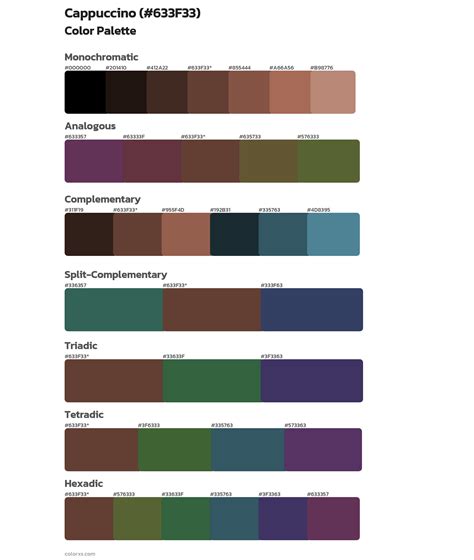 Cappuccino Color Palettes