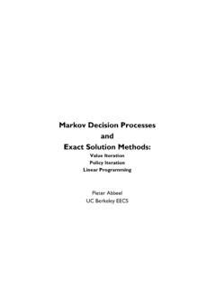 Markov Decision Processes And Exact Solution Methods Markov Decision