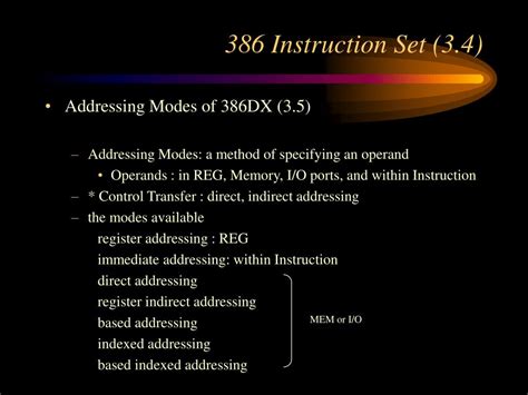 Ppt Lect 3 Instruction Set And Addressing Modes Powerpoint