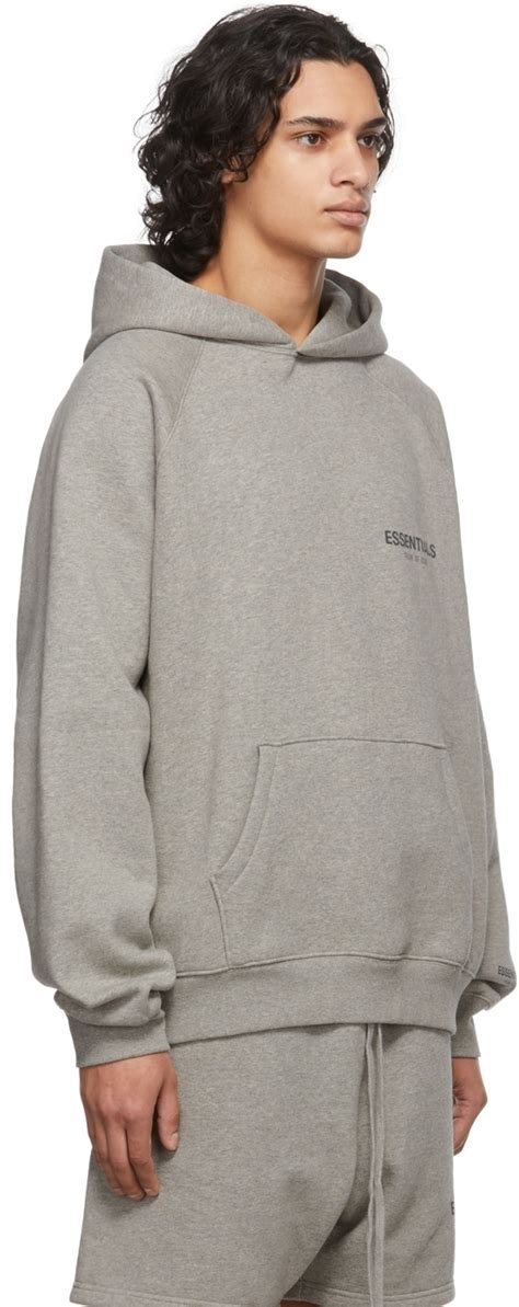 Essentials Grey Pullover Hoodie 90 Ssense Lookastic
