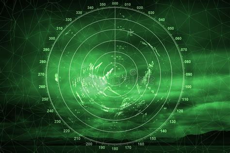 Green Navigation System Screen With Radar Image Stock Image Image Of