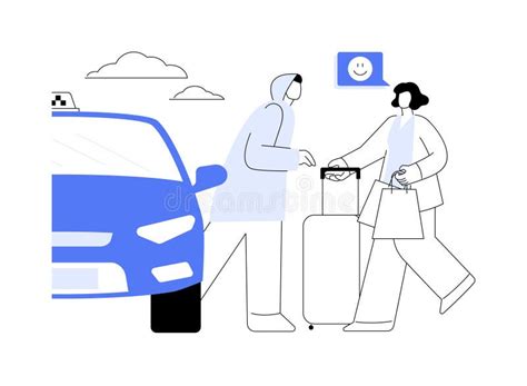 Helpful Taxi Driver Abstract Concept Vector Illustration Stock Vector