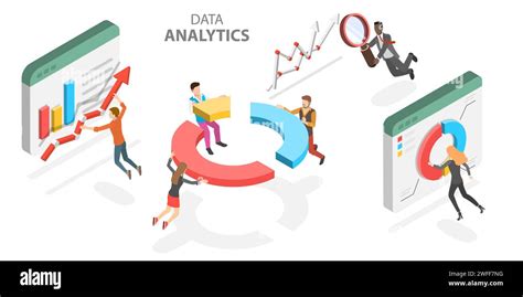 3d Isometric Flat Vector Concept Of Business Statistics And Analytics Audit Report Company
