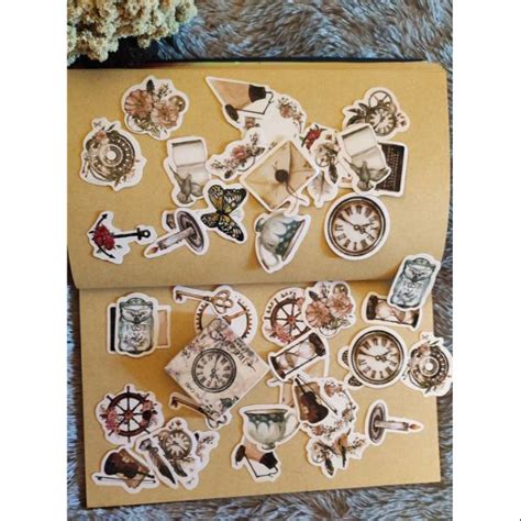 Jual Stiker Lucu Vintage Untuk Hiasan Scrapbook Notebook Dll Shopee