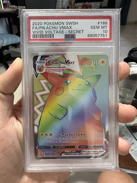Pikachu Rainbow Vmax Psa 10 Hobbies And Toys Toys And Games On Carousell