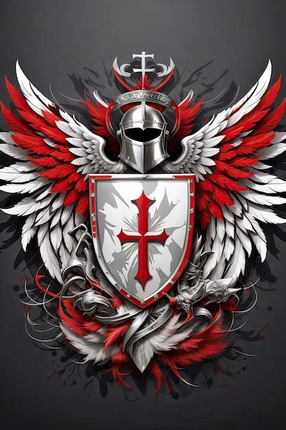 Premium Ai Image A Sheild With A Red