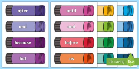 Glue Sticks Text Connectives Poster Twinkl