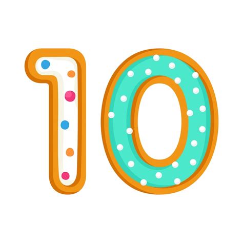 Number 10 Clip Art Counting Number 1 To 10 Illustration Stock Vector