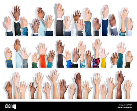 Hands Up Group Business Cut Out Stock Images And Pictures Alamy