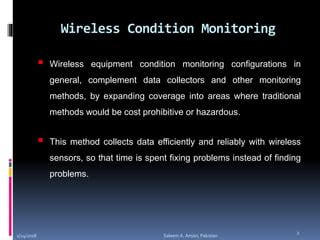 On Line Condition Monitoring Systems Using Wireless Sensors And PPT