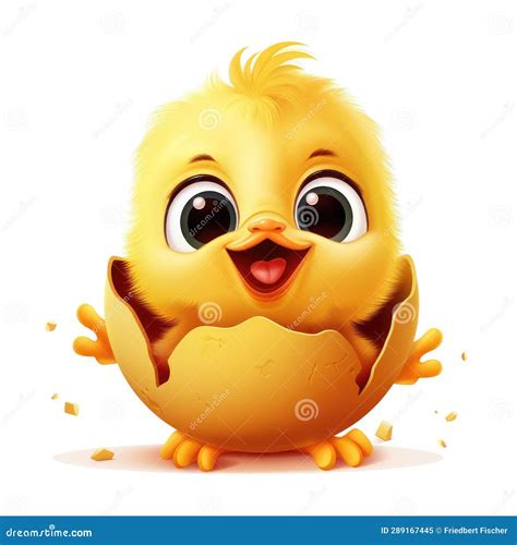 A Cartoon Chicken Hatching Out Of An Egg Stock Illustration