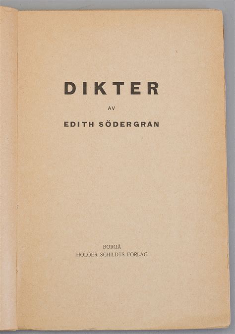 Bok Fyra Originalupplagor Av Edith Södergran Dikter Bukowskis