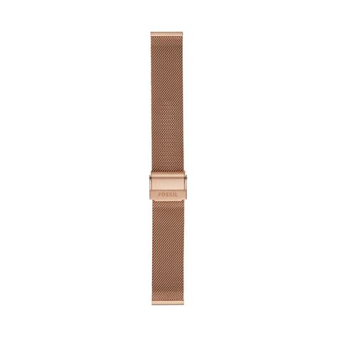 Fossil Fossil Womens 18mm Rose Gold Tone Steel Mesh Watch Bracelet