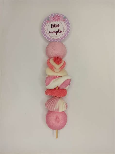 Brocheta Gominolas Feliz Cumplea Os Rosa Dulces De Colores