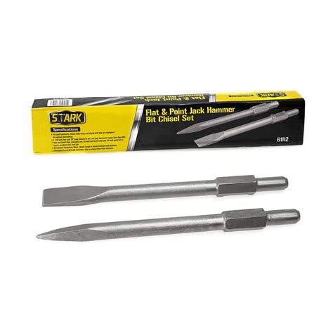Stark Usa 16 In Flat And Point Bit Chisel And 1 18 In Steel Hex