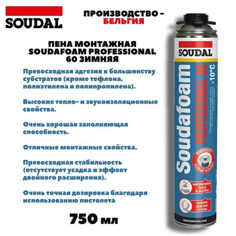 Профессиональная монтажная пена SOUDAL Professional 60 зимняя Зимняя ...