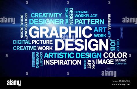 Graphic Design Animated Word Cloud Animation Kinetic Typography Seamless Loop Stock Video