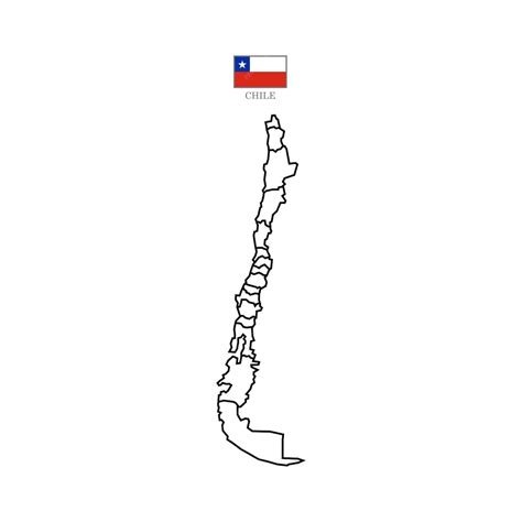Premium Vector Silhouette Map Of Chile With The Outline Of Regions