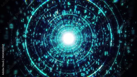 big data information flow technology tunnel digital lines futuristic matrix particle network