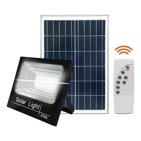 Reflector Led Con Panel Solar 50w Exterior Control Remoto