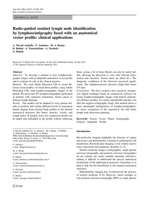 Pdf Radio Guided Sentinel Lymph Node Identification By Lymphoscintigraphy Fused With An
