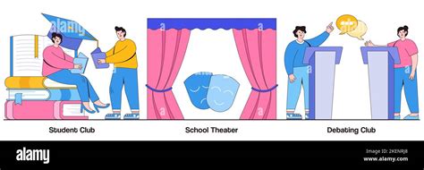 Student Club School Theater Debating Competition Concept With People