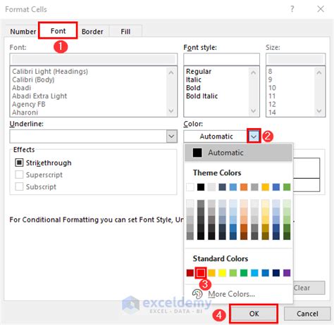 Excel Formula To Change Text Color Based On Value 3 Ways
