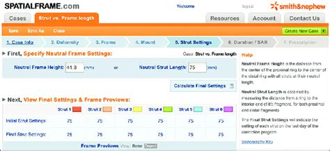 Taylor Spatial Frame Software Screen Shot Where The Final Frame Height