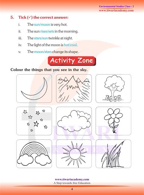 Ncert Solutions For Class 2 Evs Chapter 15 The Sun Moon And Stars