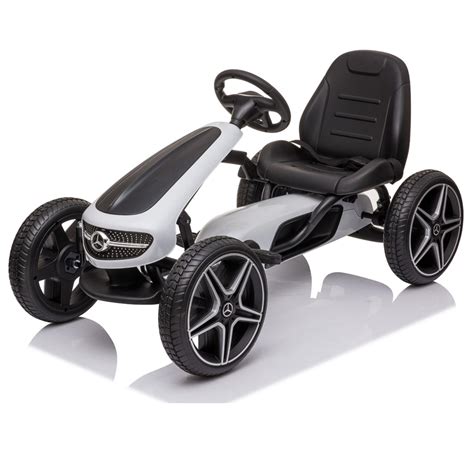 קארטינג מרצדס גדול לילדים עם פדלים וגלגלי גומי לבן ⚡ Roly
